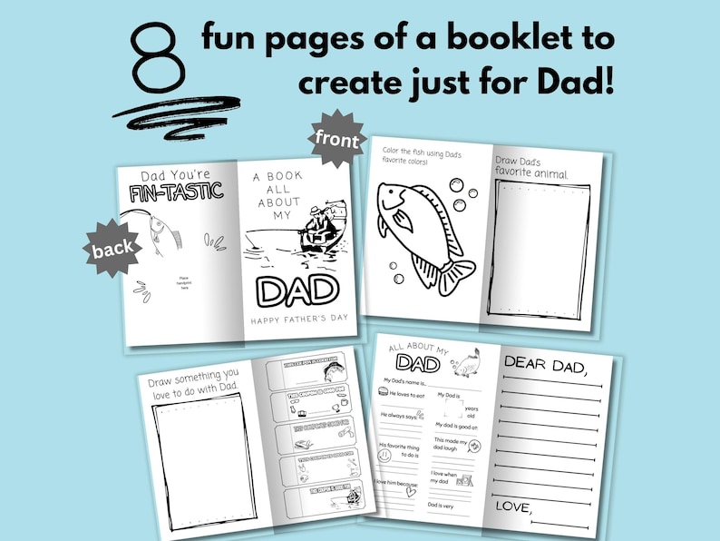 Kids Printable Father's Day Gift - Booklet With All About Dad ...