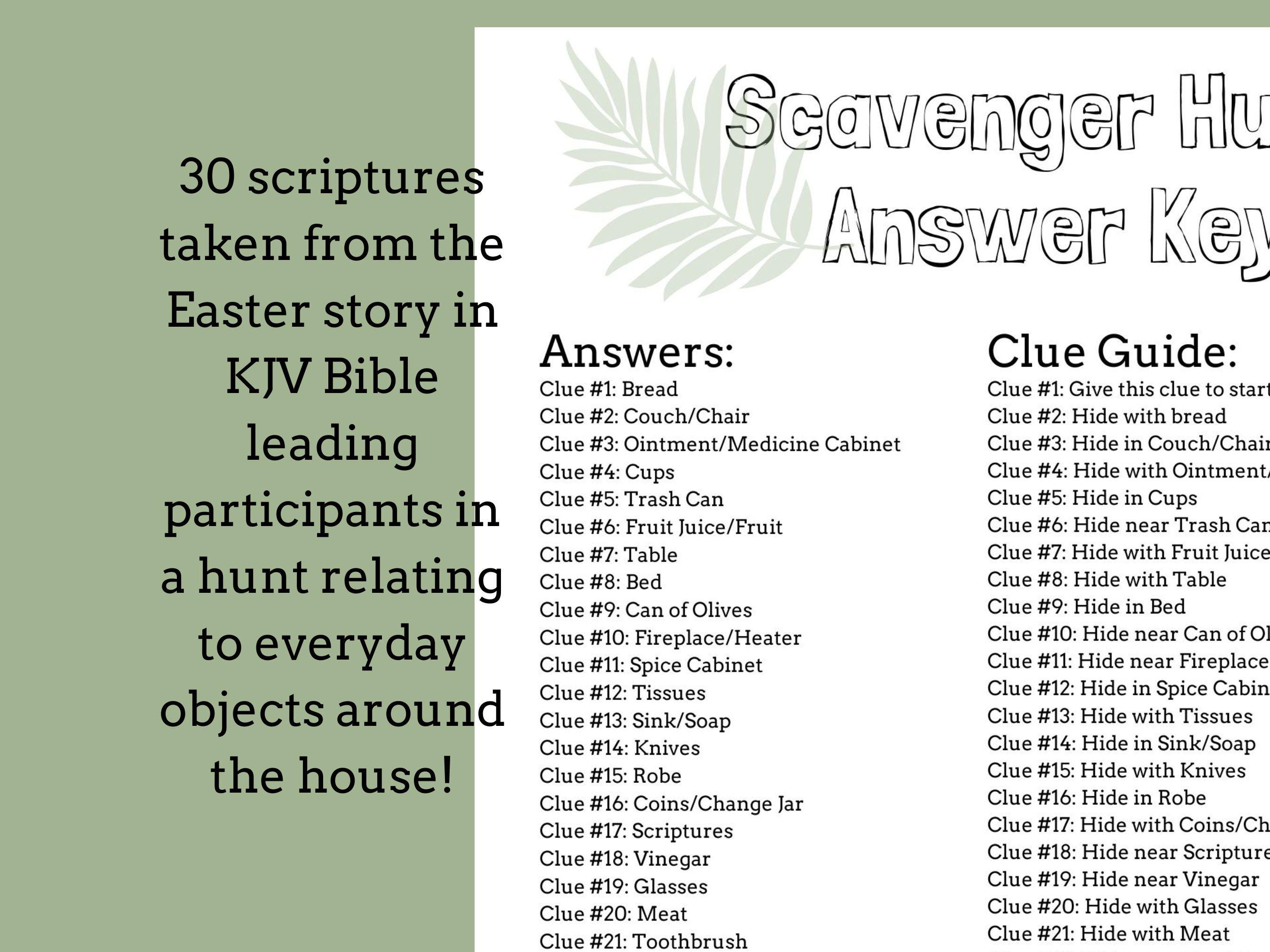 Easter Bible Scavenger Hunt | Religious Easter Scripture Game ...