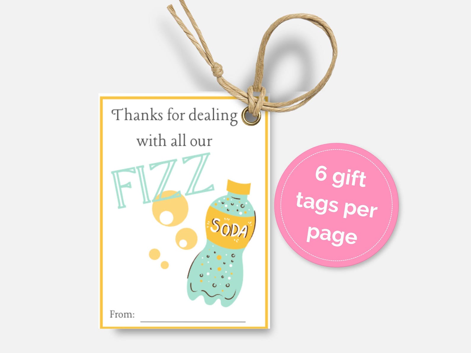 Soda Pop Gift Tags Printable Set, Teacher Appreciation Week Gift Tags ...