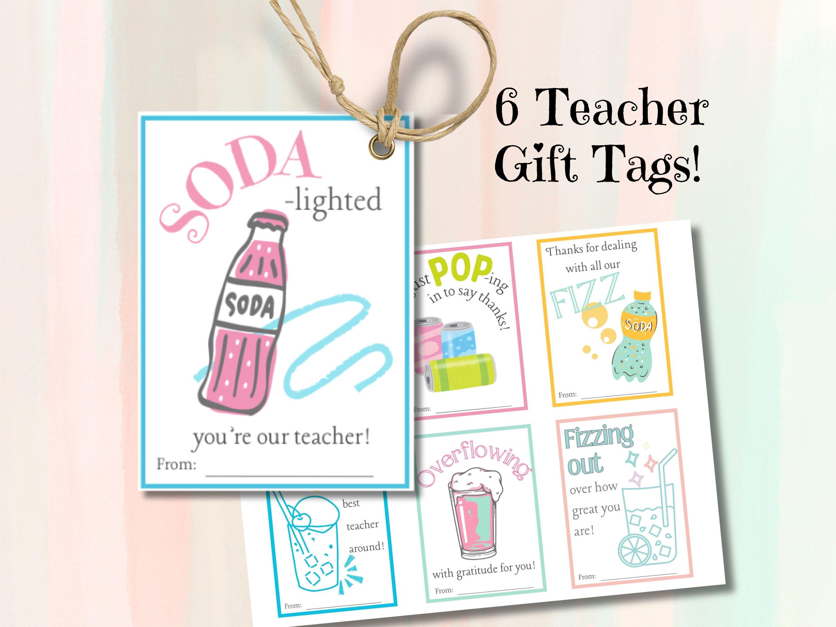 Soda Pop Gift Tags Printable Set, Teacher Appreciation Week Gift Tags ...