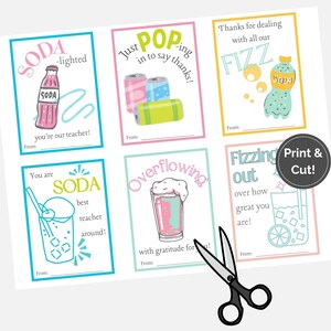 Soda Pop Gift Tags Printable Set, Teacher Appreciation Week Gift Tags ...