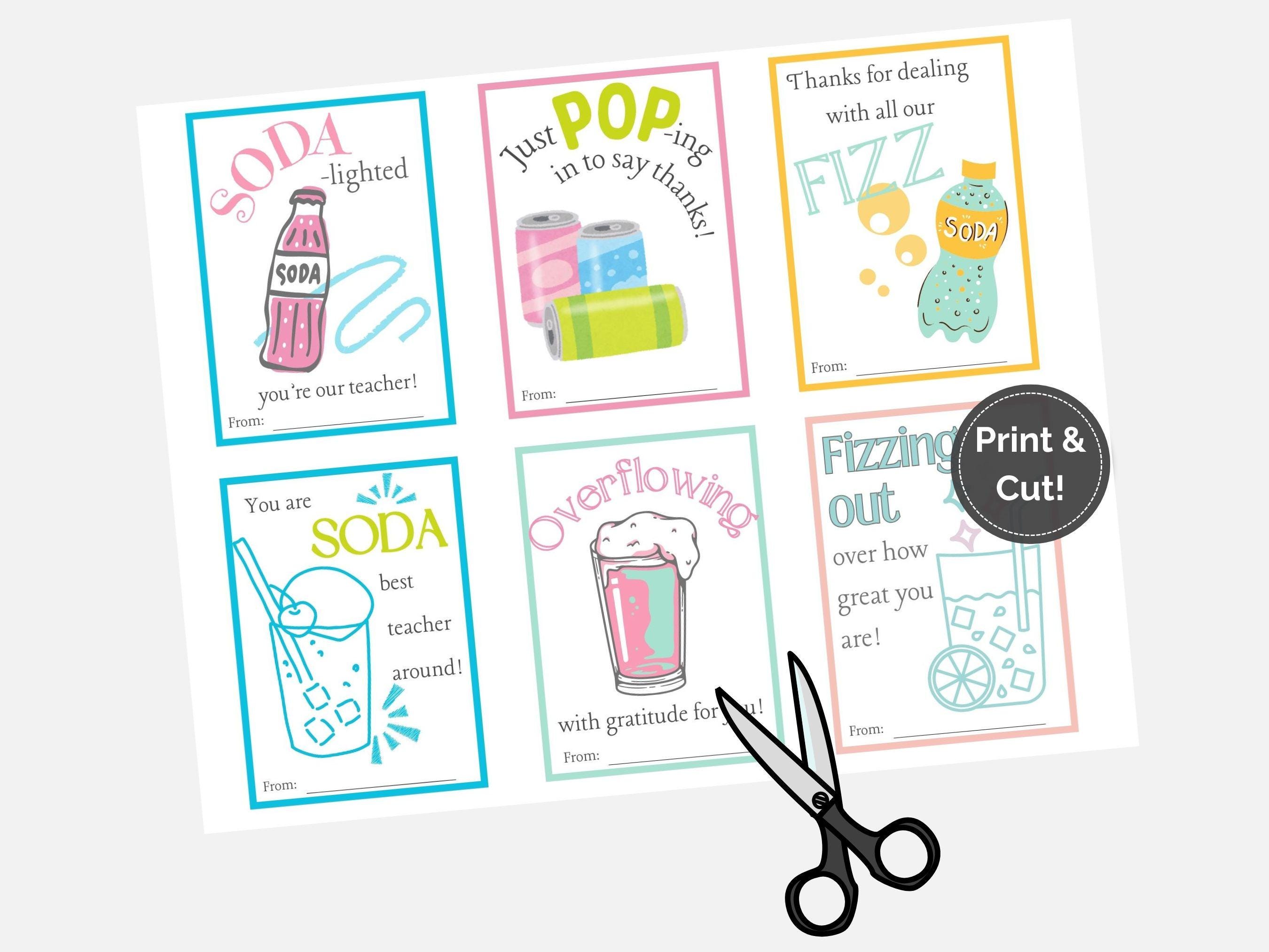 Soda Pop Gift Tags Printable Set, Teacher Appreciation Week Gift Tags ...