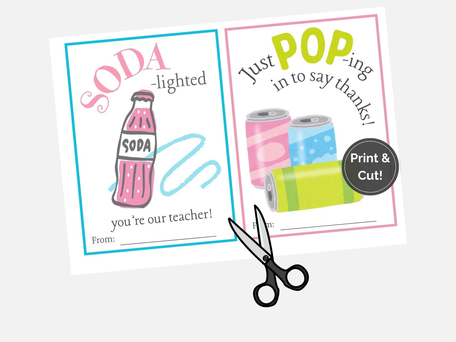 Printable Teacher Appreciation Gift Card Holder, Soda Pop Shop Gift ...