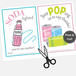 Printable Teacher Appreciation Gift Card Holder, Soda Pop Shop Gift ...