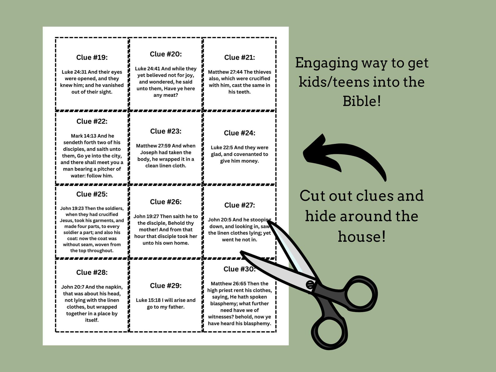 Easter Bible Scavenger Hunt | Religious Easter Scripture Game ...