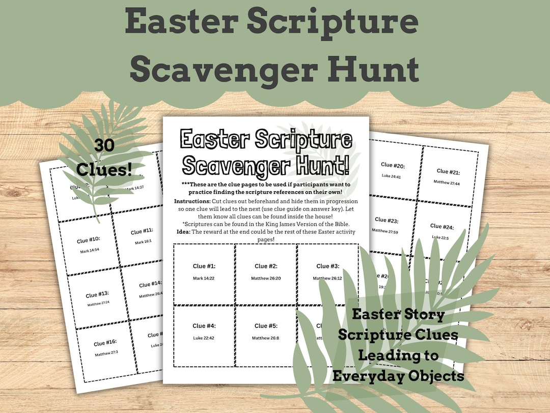 Easter Bible Scavenger Hunt | Religious Easter Scripture Game ...