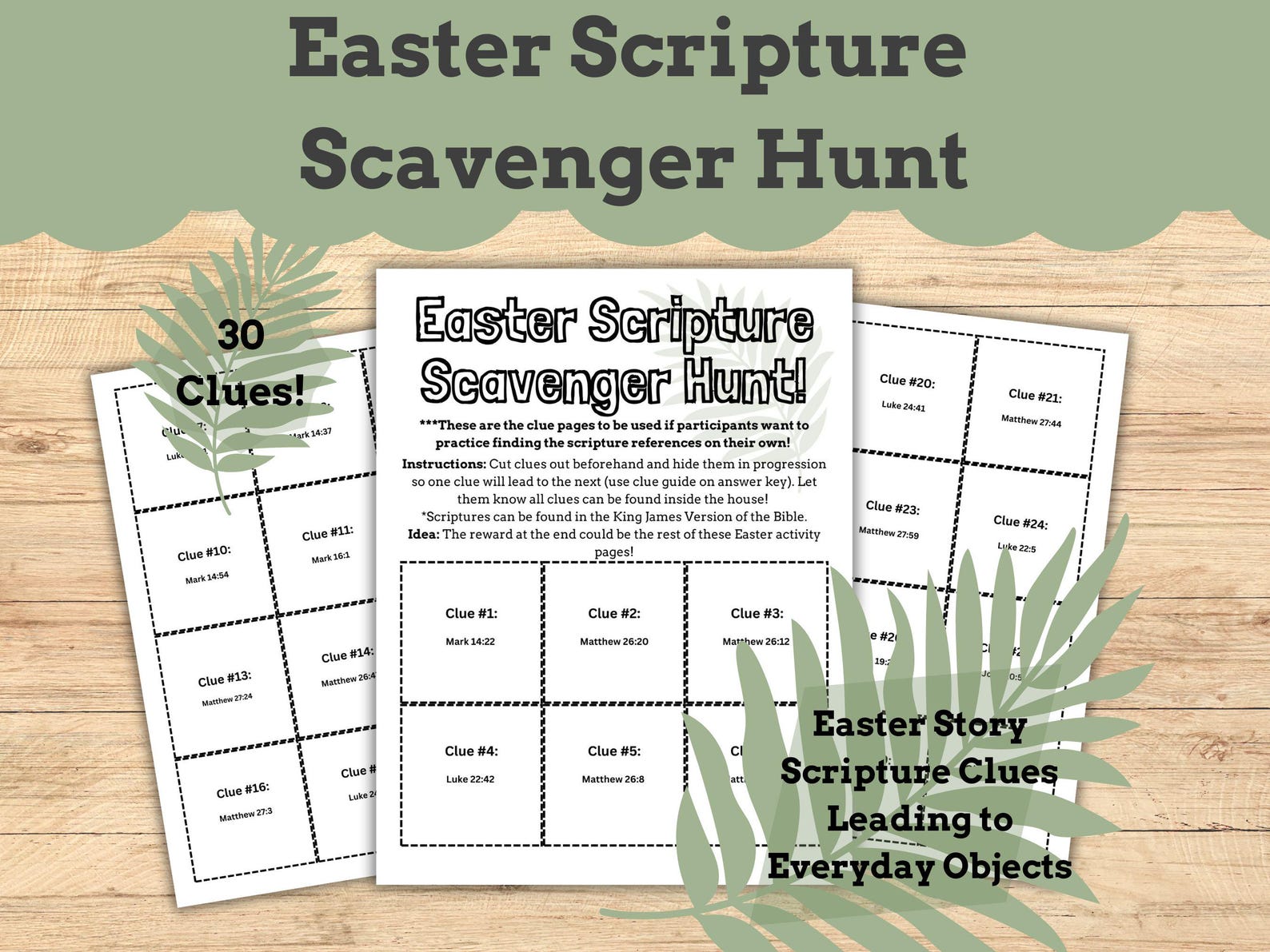 Easter Bible Scavenger Hunt | Religious Easter Scripture Game ...