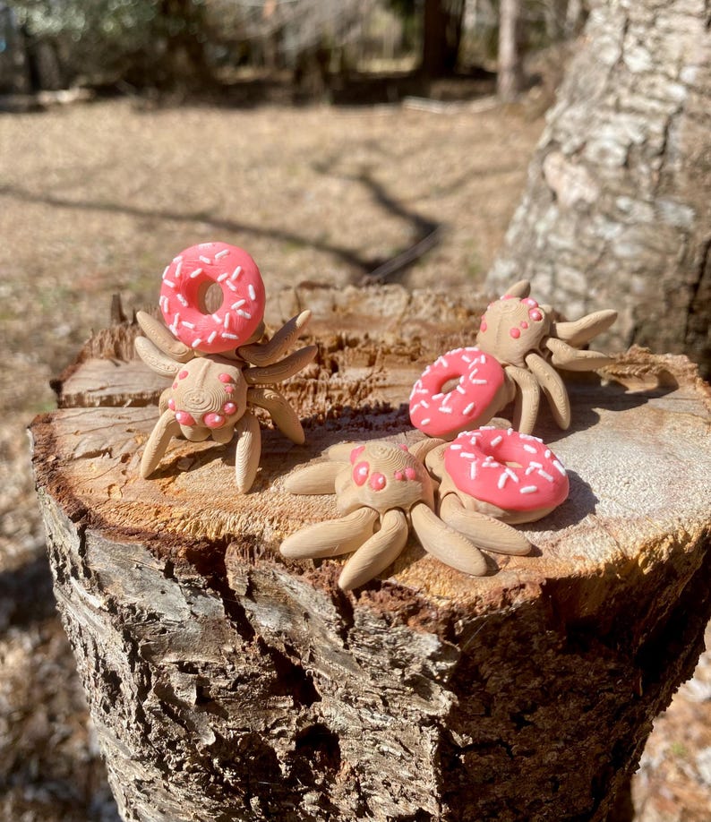 Tiny Donut Spider- 3D Printed Sensory Articulated Fidget Toy - Design ...