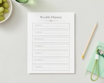 Simple Weekly Planner Printable - Undated, Minimalist & Organized ...