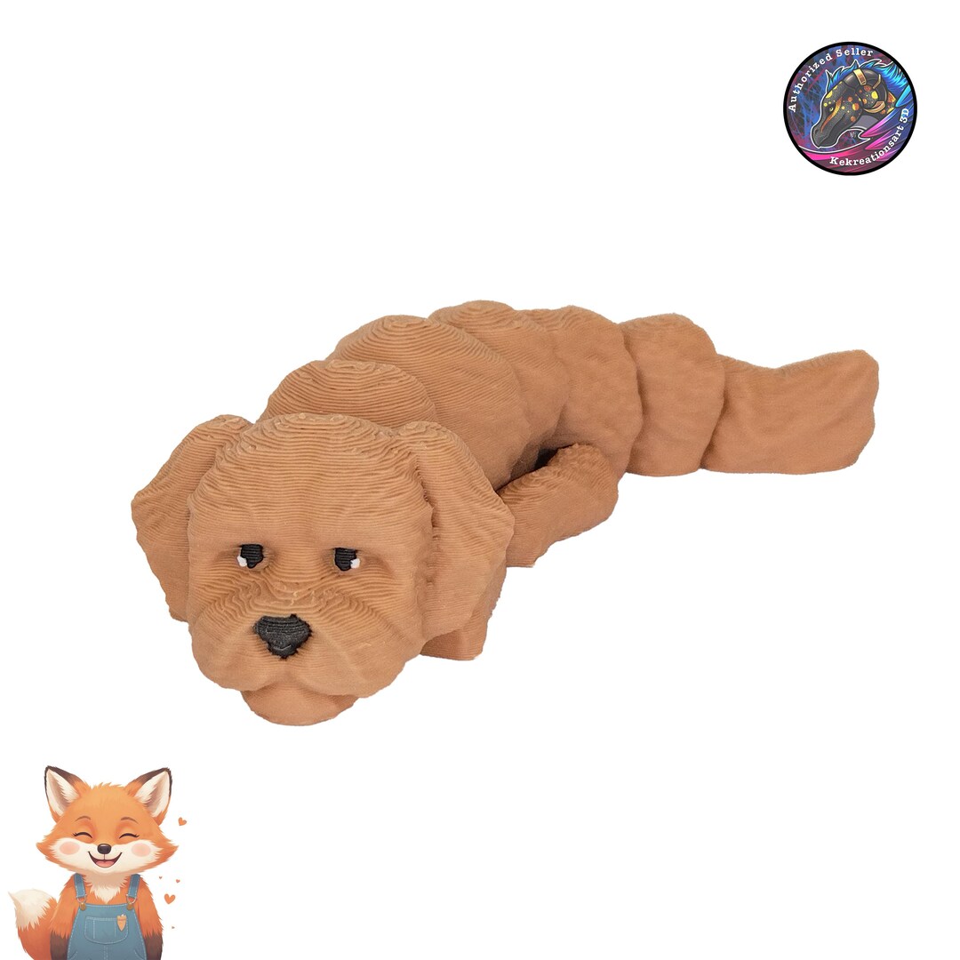 Goldendoodle Desk Pet, Posable Dog Figure, Cute Office Companion, Puppy ...