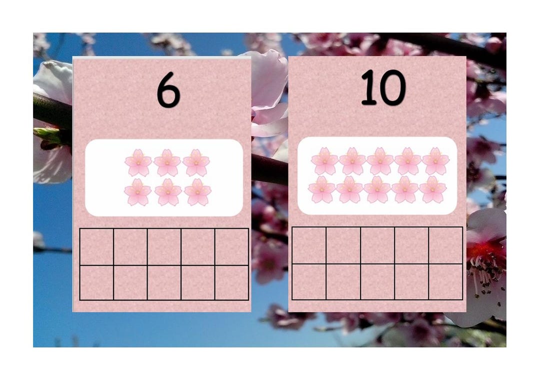 Tens Frames 6-10 Spring - Etsy