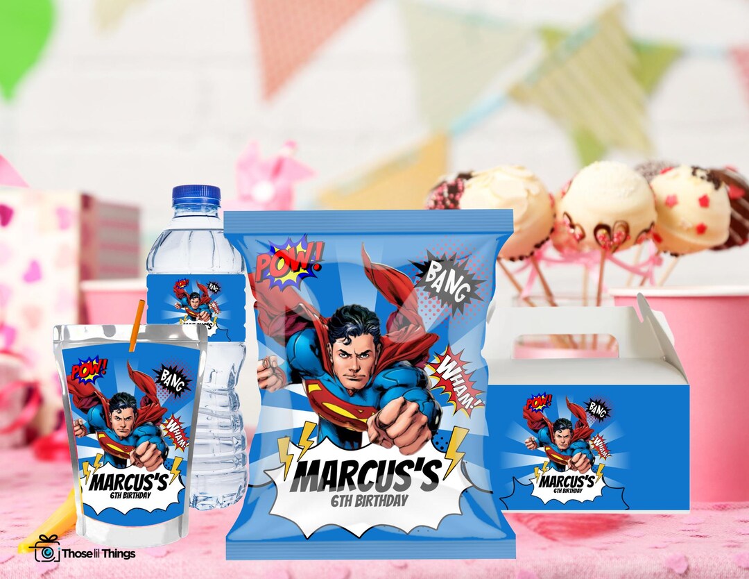Custom Superman Party Printables – Digital Birthday Decor ...