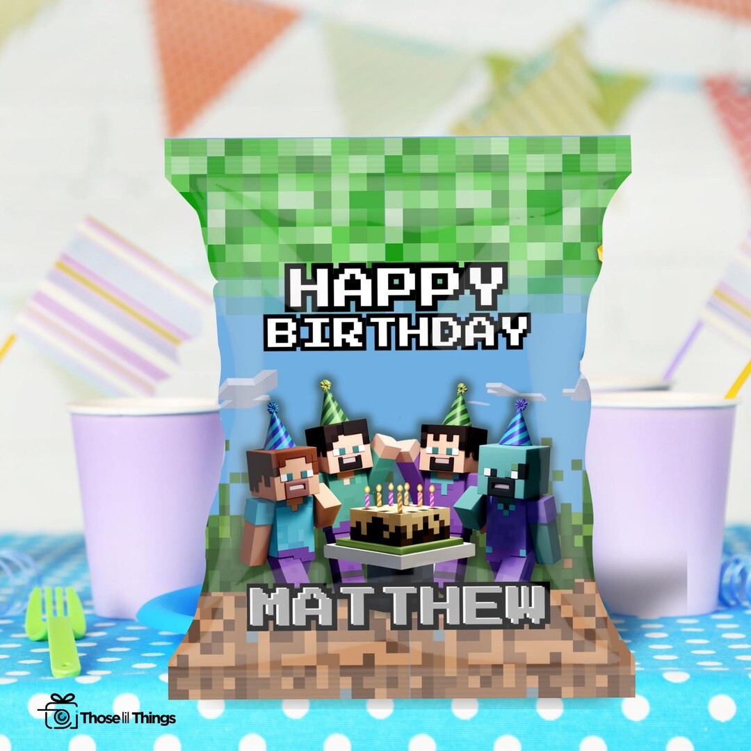 Minecraft Theme Chip Bag Wrapper | Digital Download - Etsy