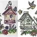 Birdhouse Machine Embroidery Design – Garden Birds, Floral Accents ...