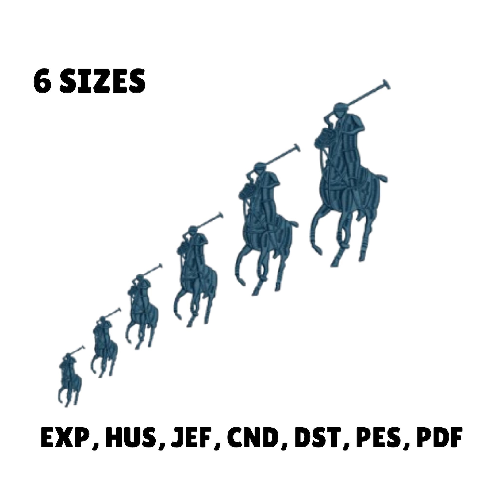 Polo Horse Embroidery Design, Machine Embroidery File (pes, Dst, Exp ...