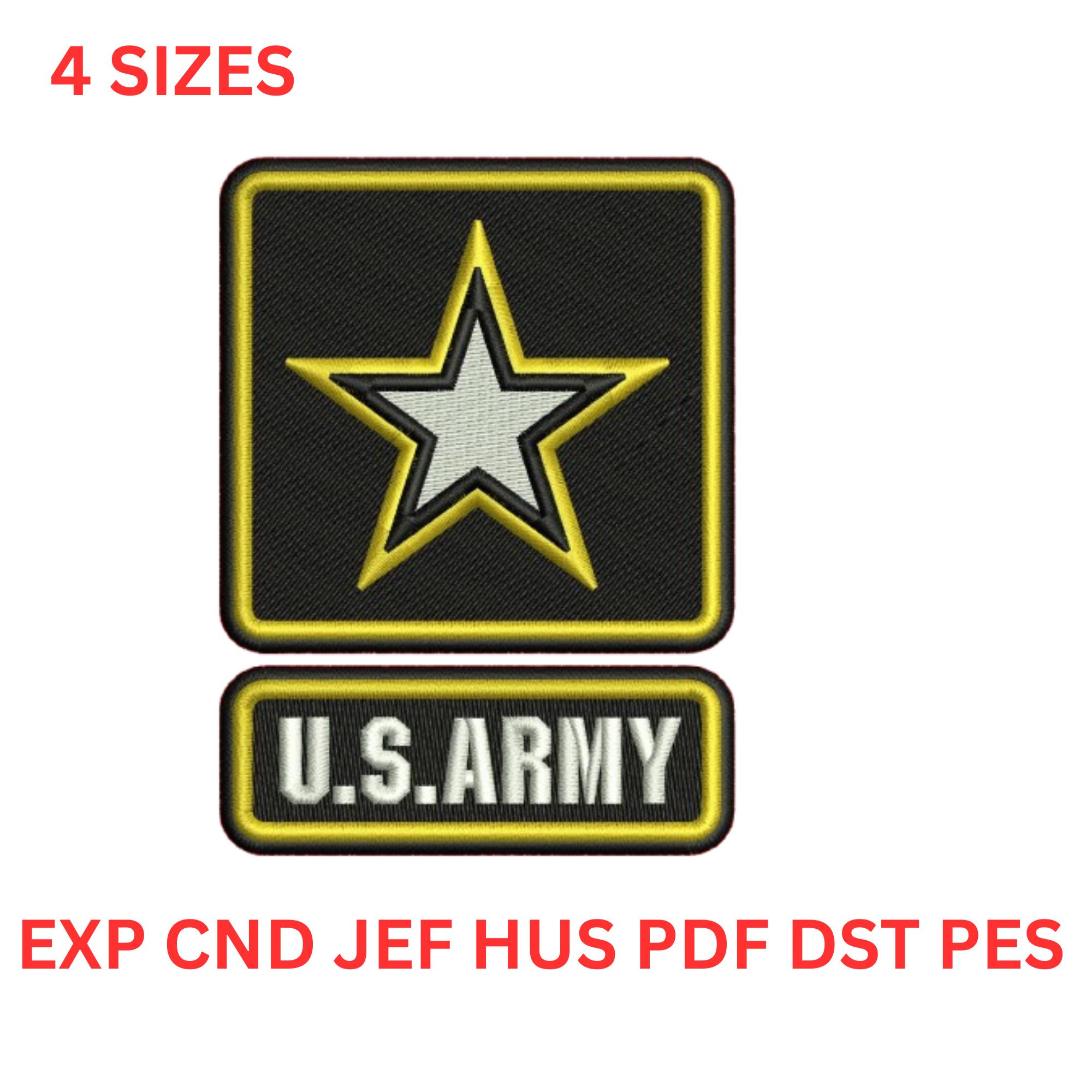 US Army Embroidery Design – Military Star Patch – 4 Sizes – Machine ...