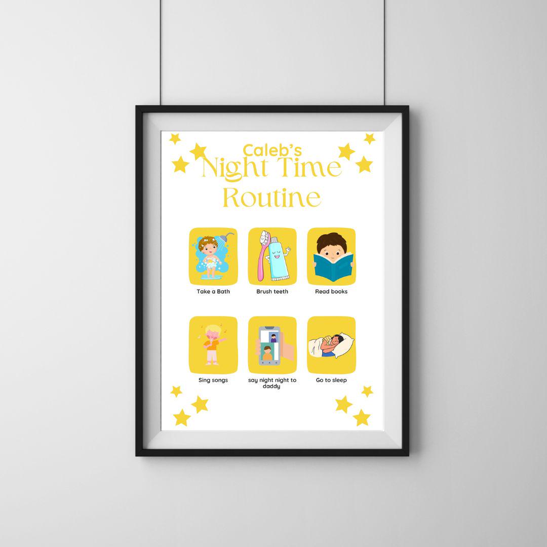 Toddler Nighttime Routine Chart | Printable Bedtime Routine | Kids ...