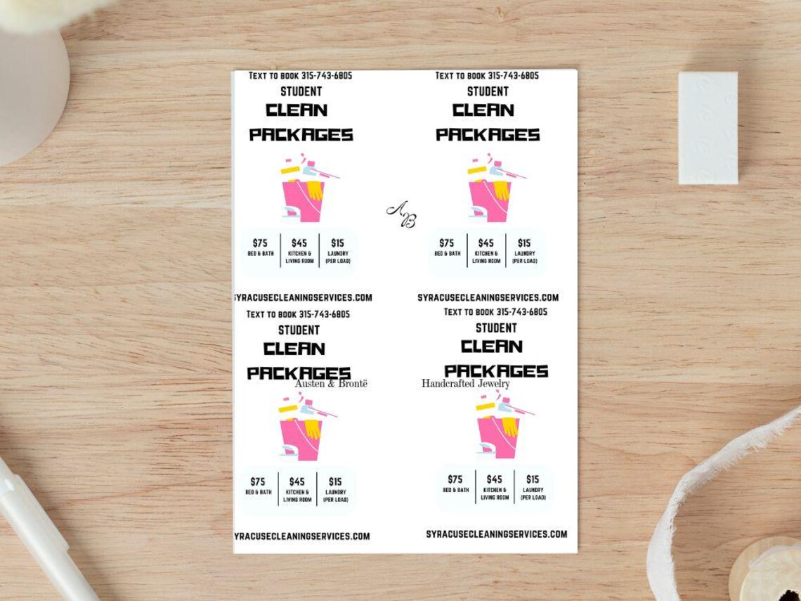 Pack of 10 Editable Cleaning Flyers | Student Housing & Dorm Cleaning ...