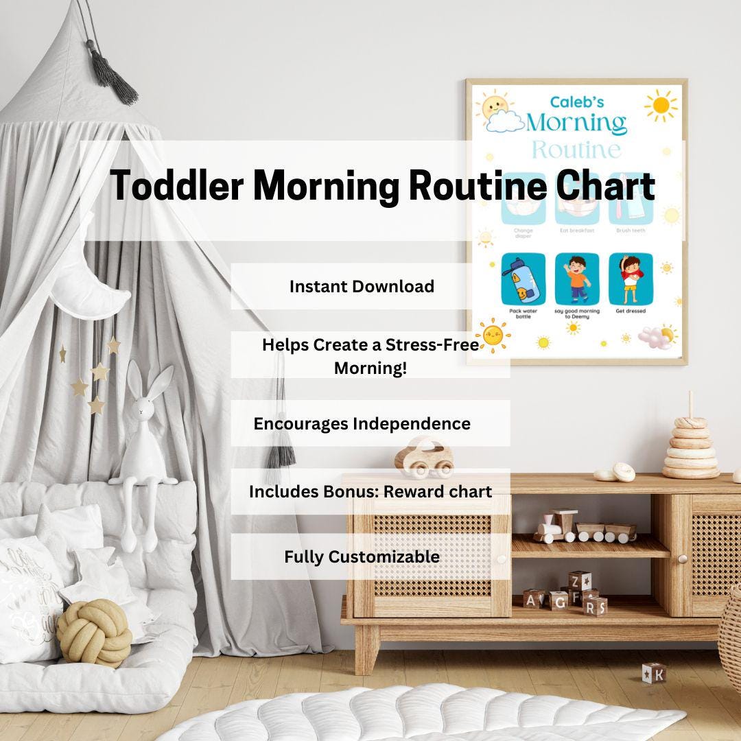 Editable Toddler Morning Routine Chart | Customizable Daily Routine ...