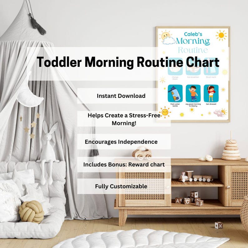 Editable Toddler Morning Routine Chart | Customizable Daily Routine ...