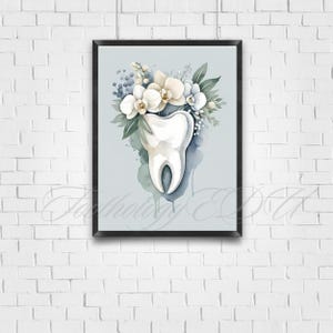 Floral Tooth Art Set | "orchid Petal Whisper" Dental Wall Decor ...