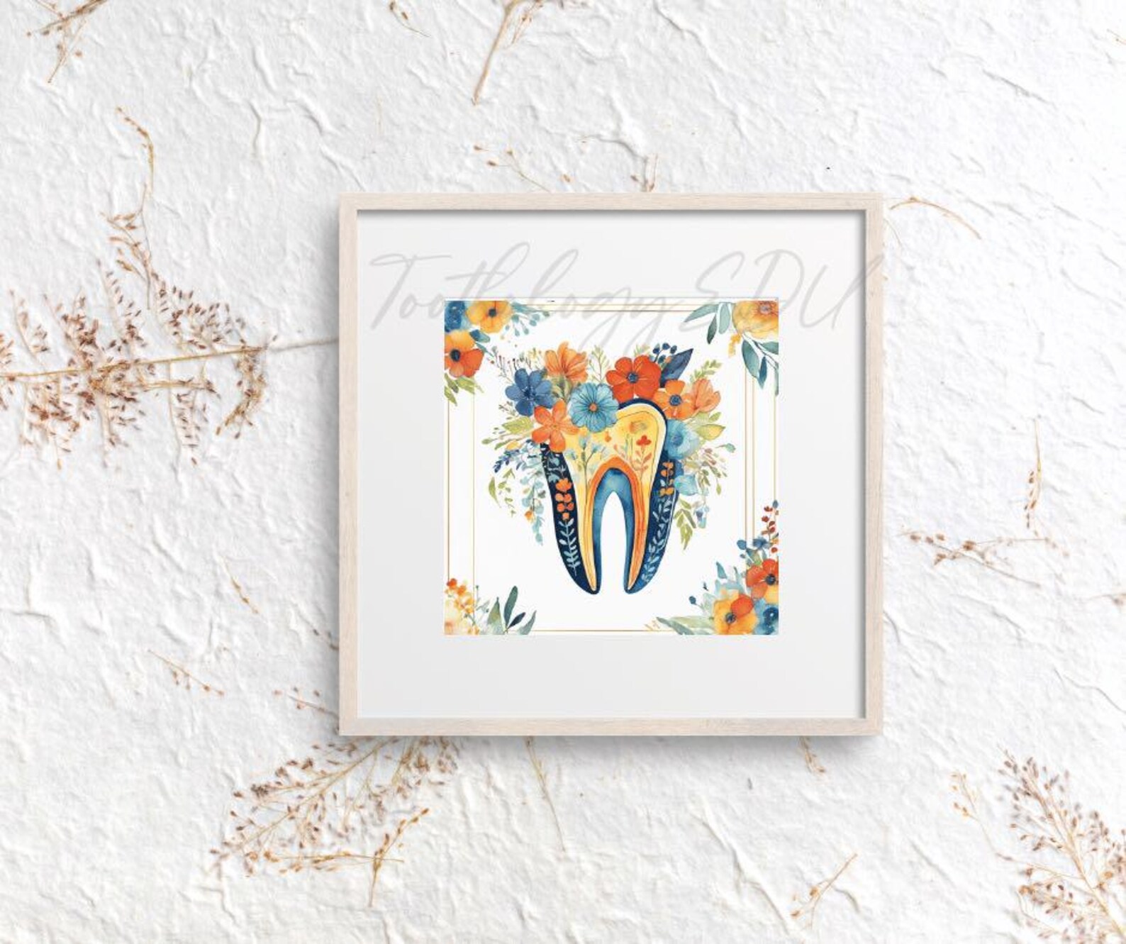 Soft Neutral Tooth Art – “golden Petal” Curated Set of 4 Prints ...