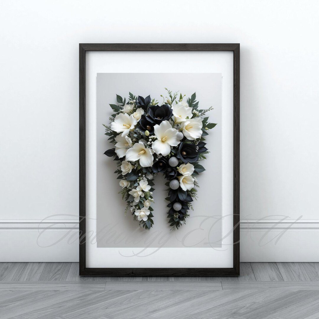 Floral Tooth Art "petal Harmony" Dental Wall Decor - Dentist Office ...