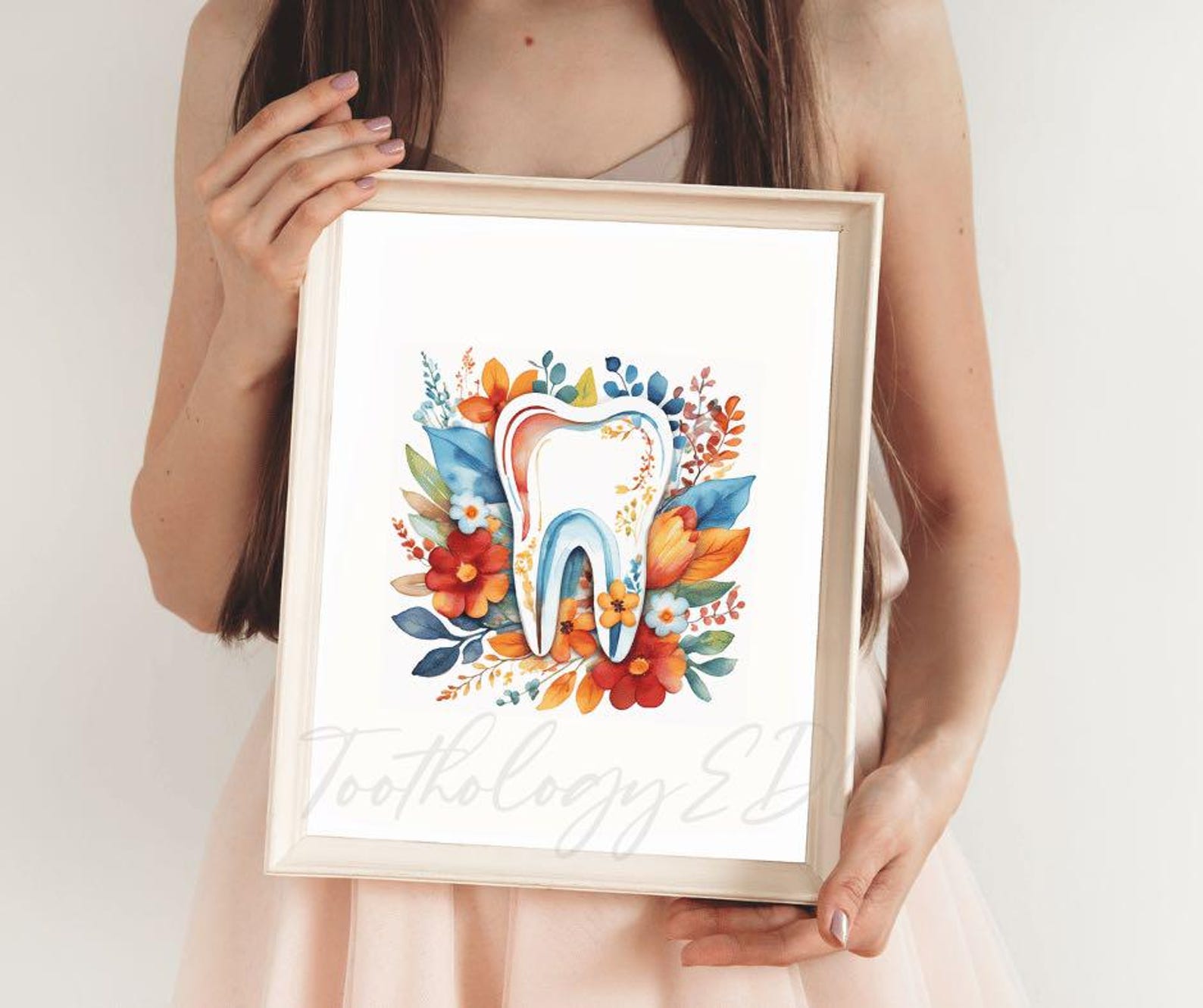 Soft Neutral Tooth Art – “golden Petal” Curated Set of 4 Prints ...