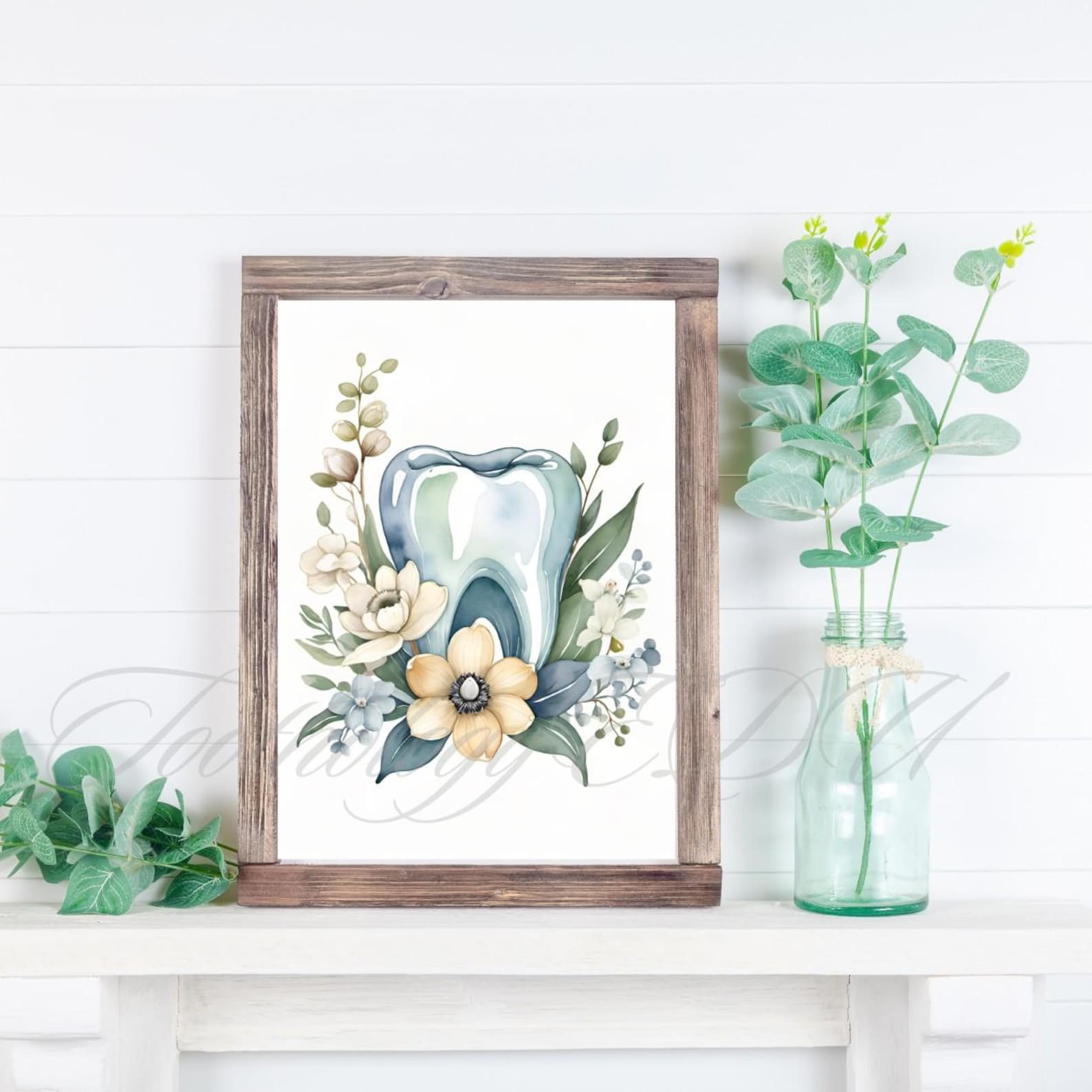 Floral Tooth Art Set | "orchid Petal Whisper" Dental Wall Decor ...