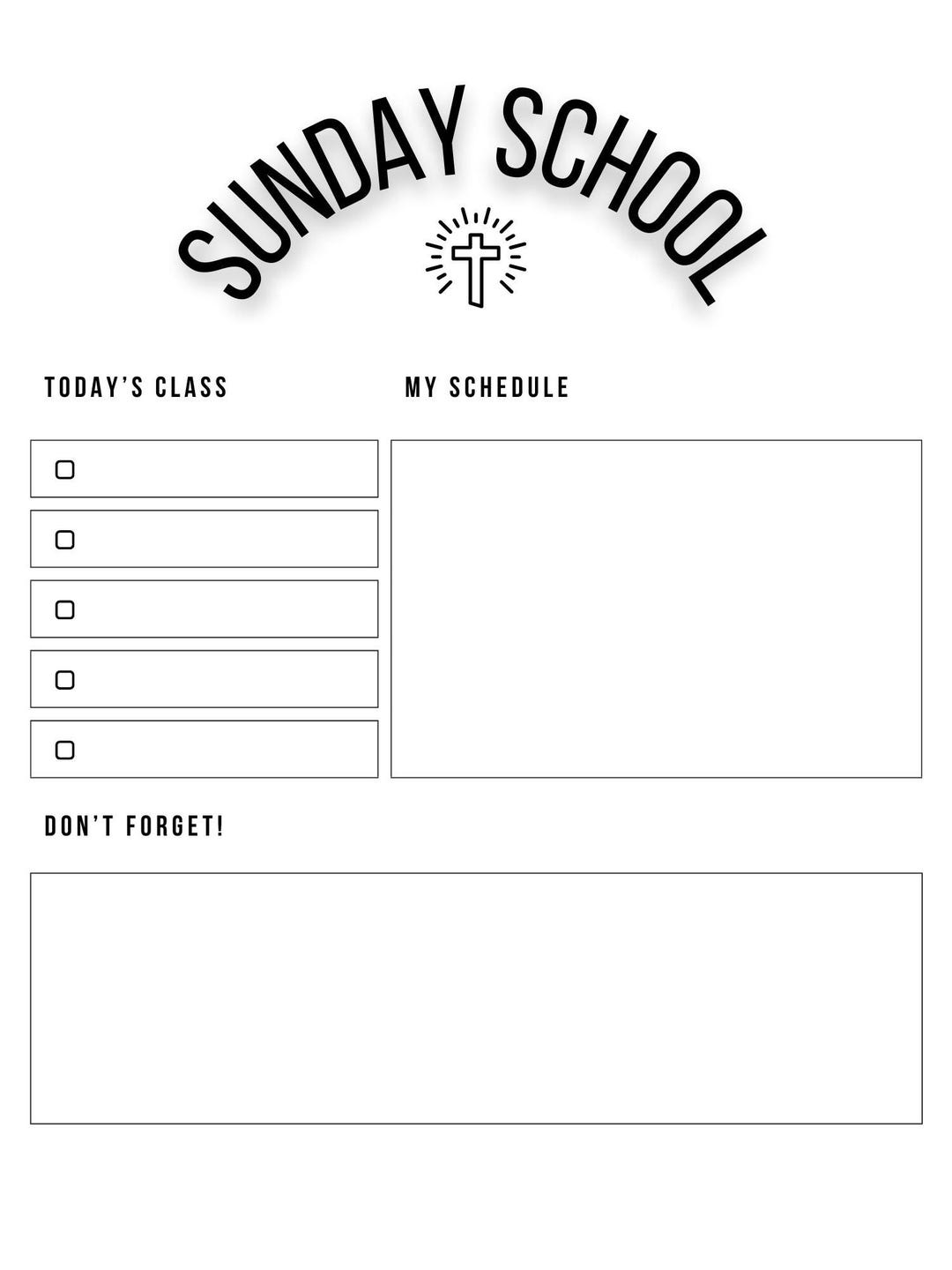 Digital Download, Printable Sunday School Planner - Etsy