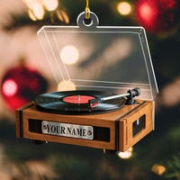 Blown Glass Record Player Christmas Ornament Vinyl Record ...