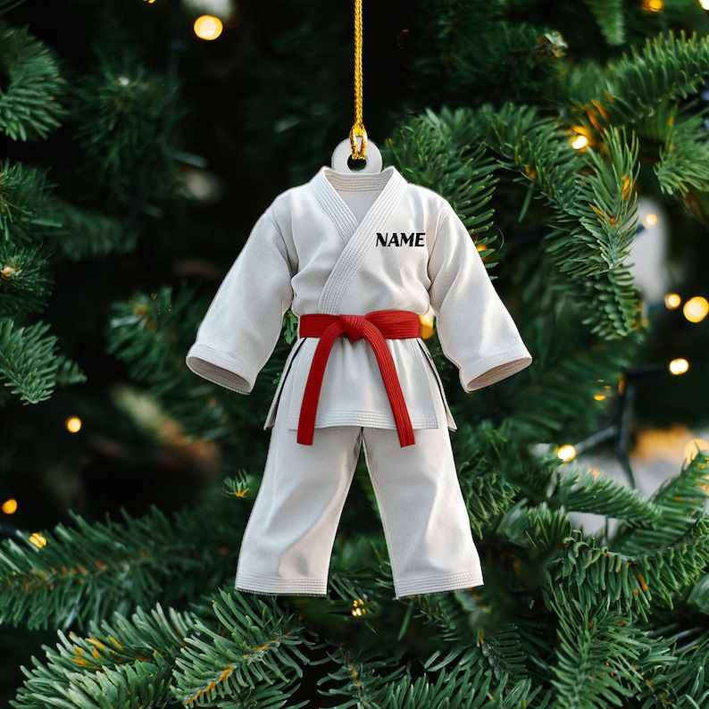 Personalized Karate Gi Christmas Ornament: Custom Martial Arts Gift, 2D ...