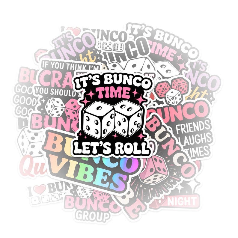 10pcs Bunco Game Stickers: Waterproof Vinyl Decal Pack - Etsy