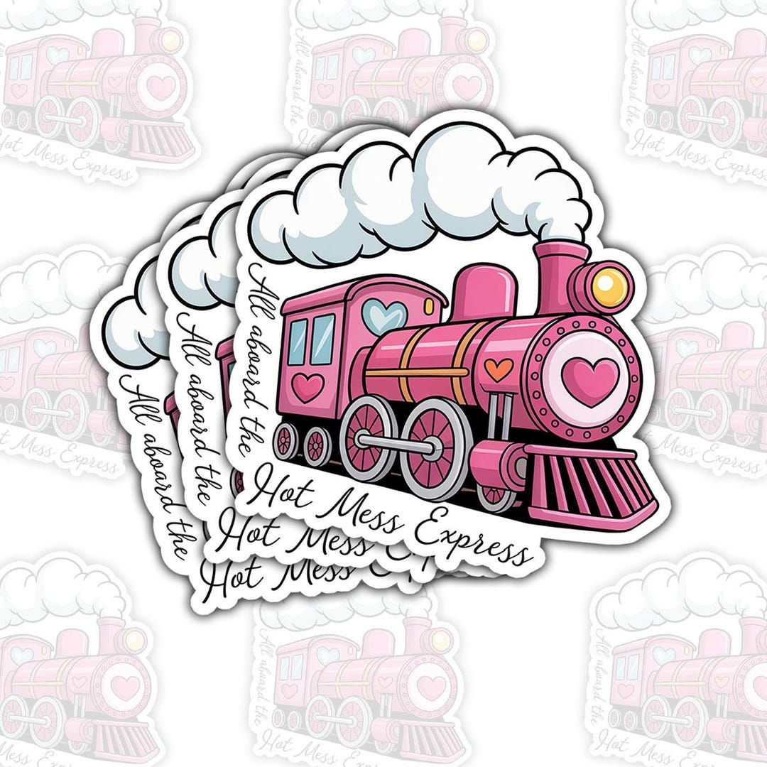 1pcs Hot Mess Express Sticker: Funny Pink Train Vinyl Decal - Etsy