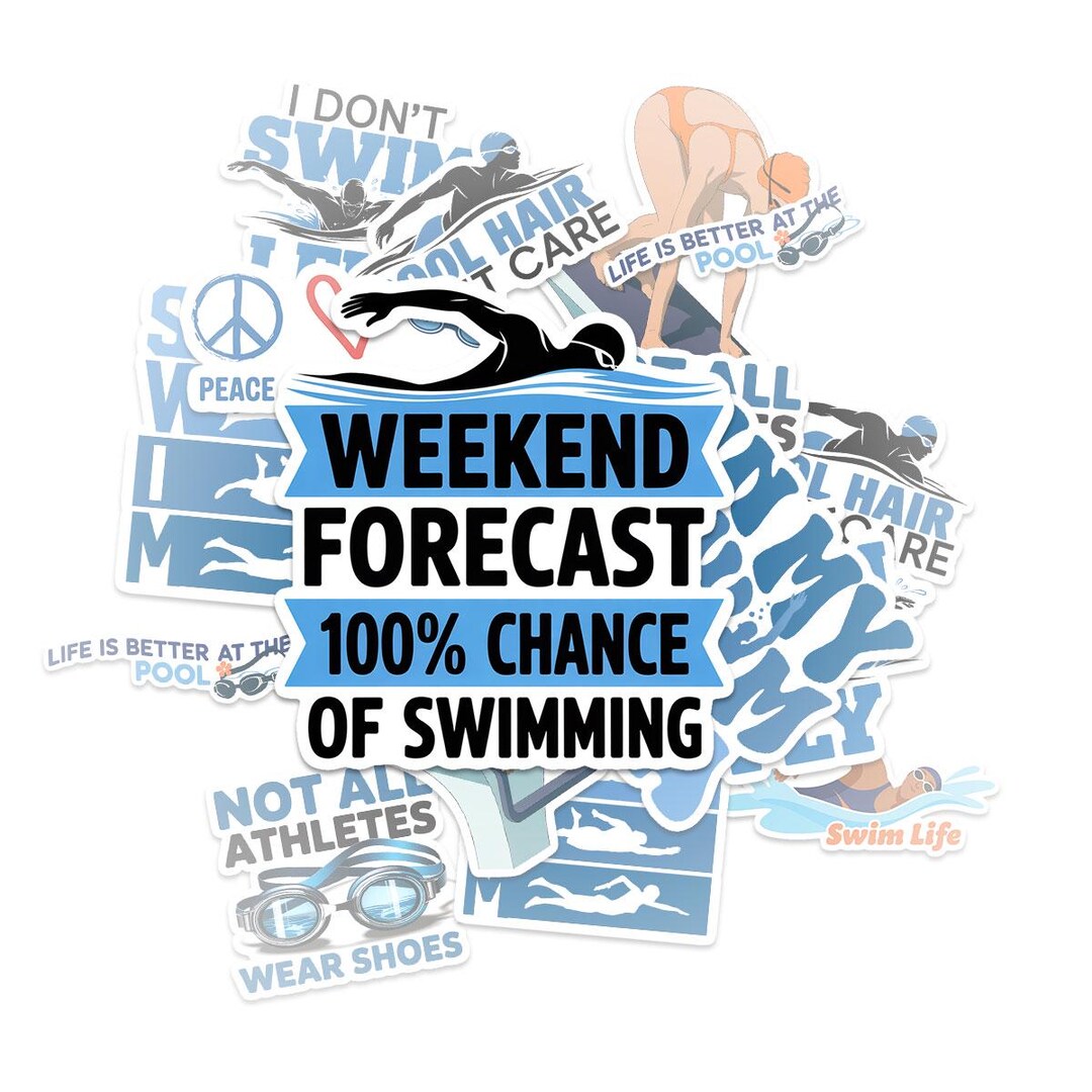 10pcs Swim Life Sticker Pack: Waterproof Vinyl Decals for Swimmers - Etsy