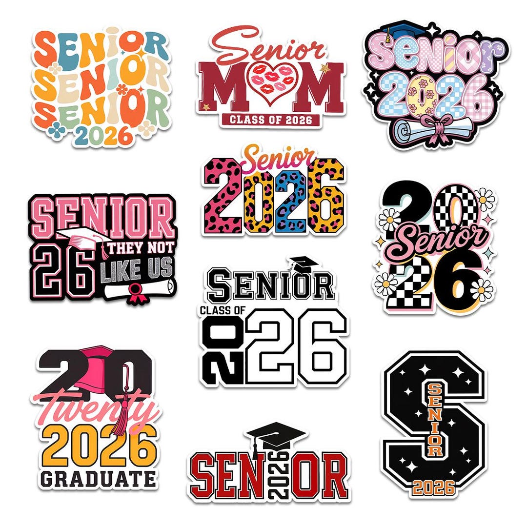 10 Pcs Senior Class of 2026 Sticker Pack | Graduation Vinyl Stickers ...