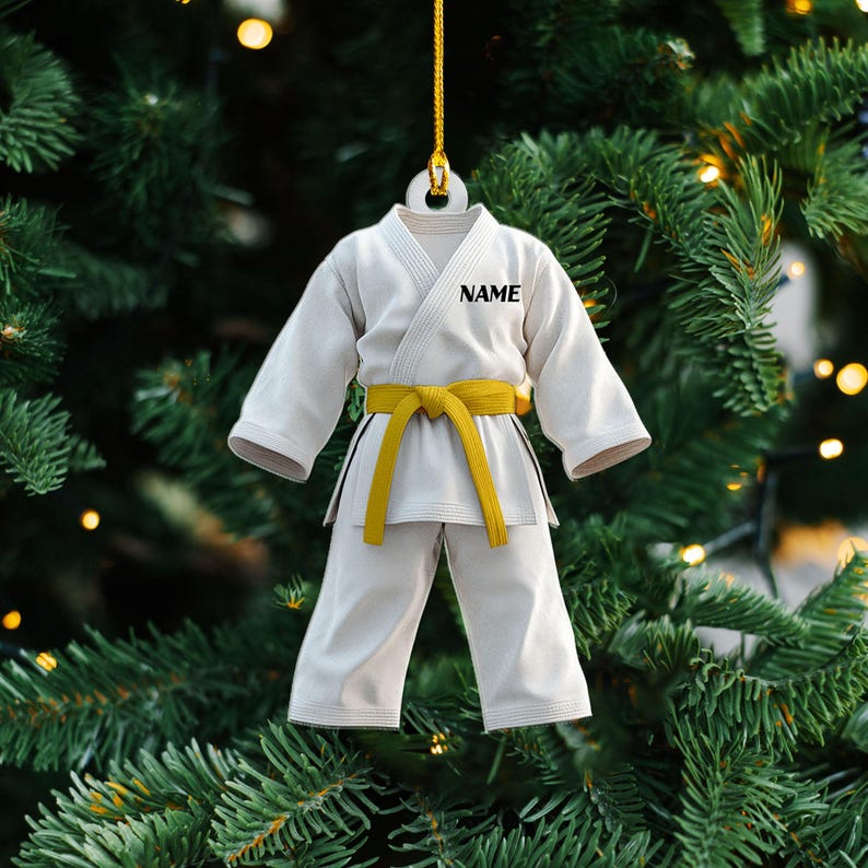 Personalized Karate Gi Christmas Ornament: Custom Martial Arts Gift, 2D ...