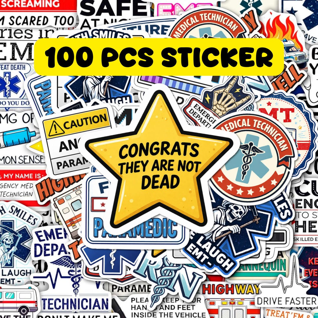 100pcs Funny EMT Paramedic Sticker, Rescue Humor Stickers, Emergency ...