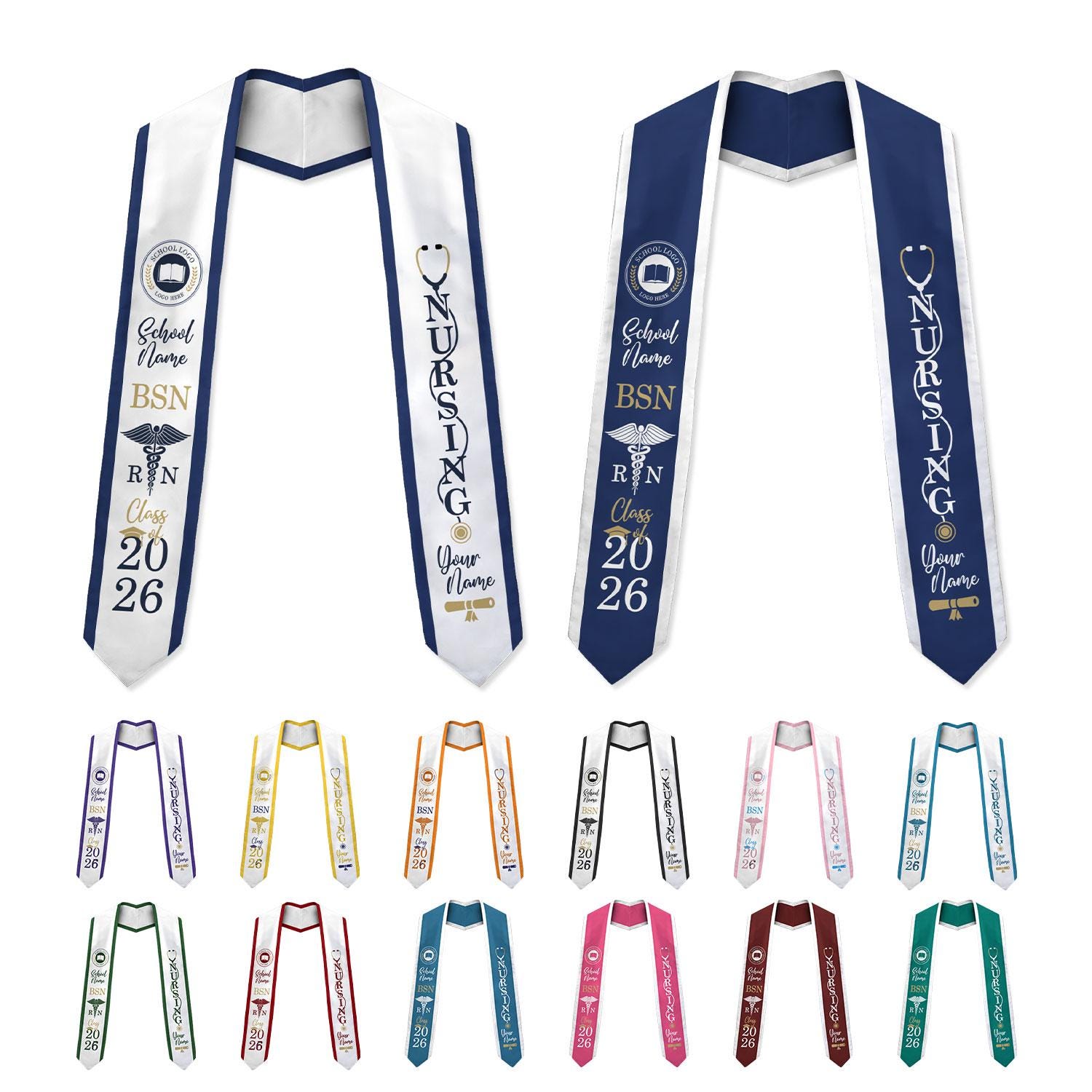 Personalized Nurse Graduation Sash 2026, Custom Photo Stole for Future ...