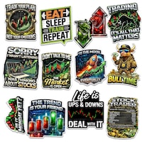 Stock Market Sticker Pack: Waterproof Day Trader Stickers - Etsy