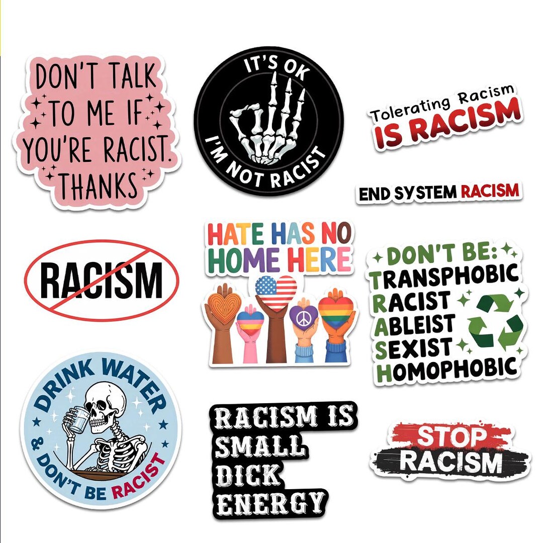 Set of 10pcs Anti Fascist Sticker | Political Statement Vinyl Decal ...