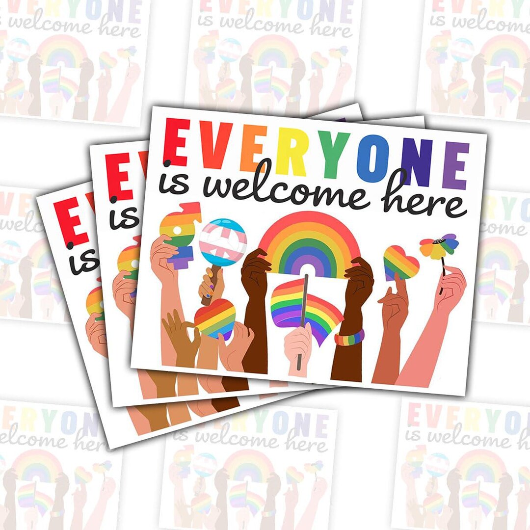1PCS Everyone is Welcome Here Sticker Inspirational Quote Vinyl Decal ...