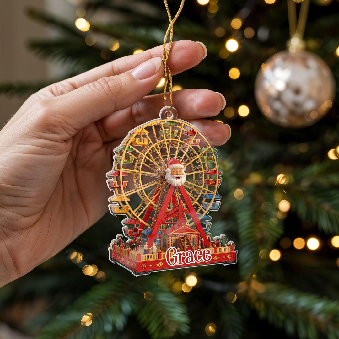 Personalized Ferris Wheel Ornament: 2D Flat Acrylic Amusement Park Gift ...