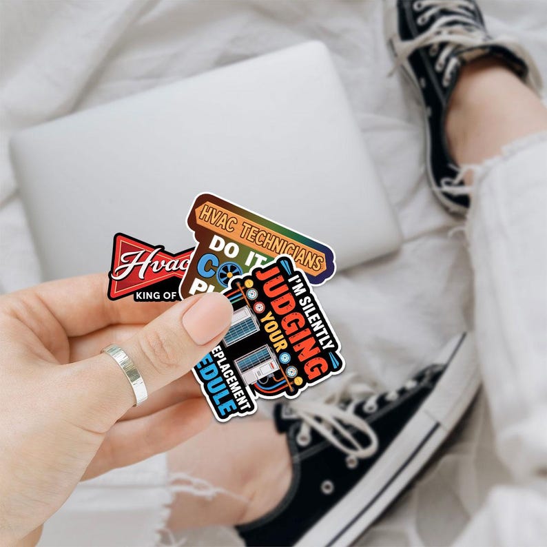 10pcs HVAC Tech Sticker Pack: Funny Waterproof Vinyl Decals for ...