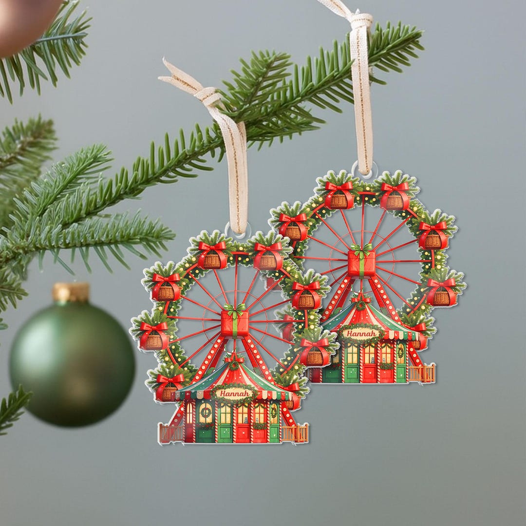 Personalized Ferris Wheel Ornament: 2D Flat Acrylic Amusement Park Gift ...