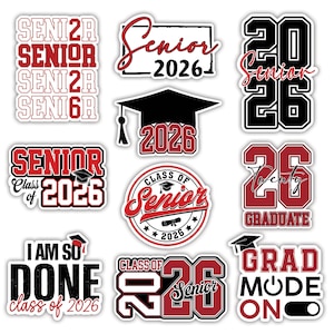 10pcs Senior Class of 2026 Sticker Pack: Waterproof Vinyl Graduation ...