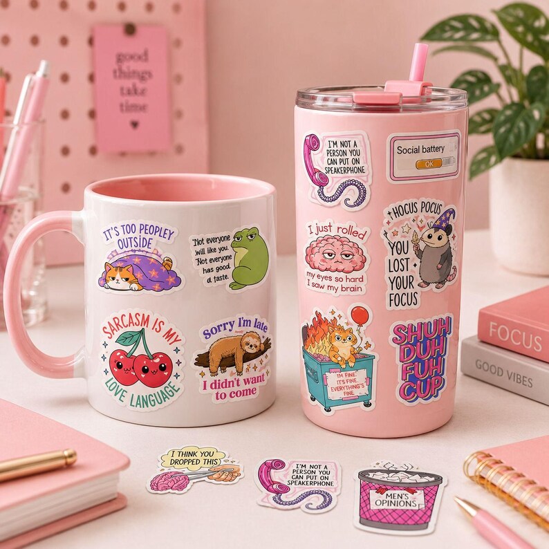 60pcs Sarcastic Funny Stickers, Funny Office Humor Sticker Bundle ...