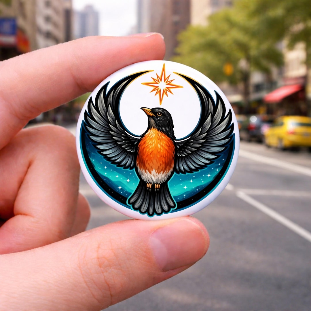 American Robin Resistance Pin Button - 3 Sizes, Symbolic Vigilance ...