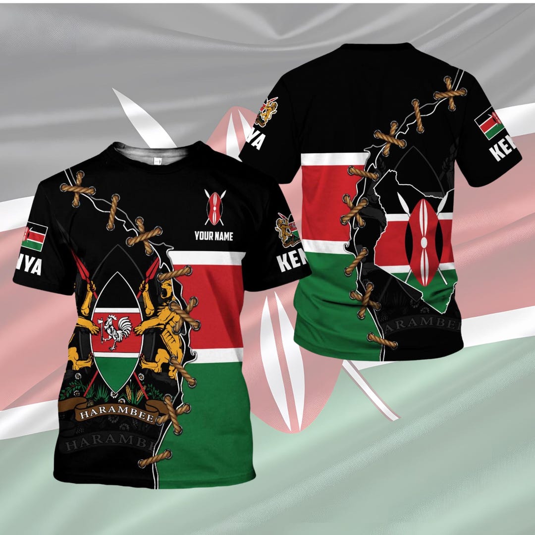 Custom Kenyan Flag 3D Shirt for Men Women, Personalized Kenya Flag T ...