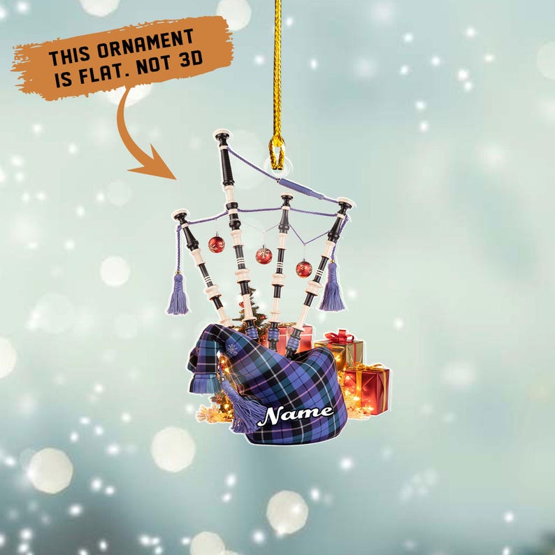 Personalized Bagpipe Ornament: Custom Acrylic Scottish Christmas Decor ...